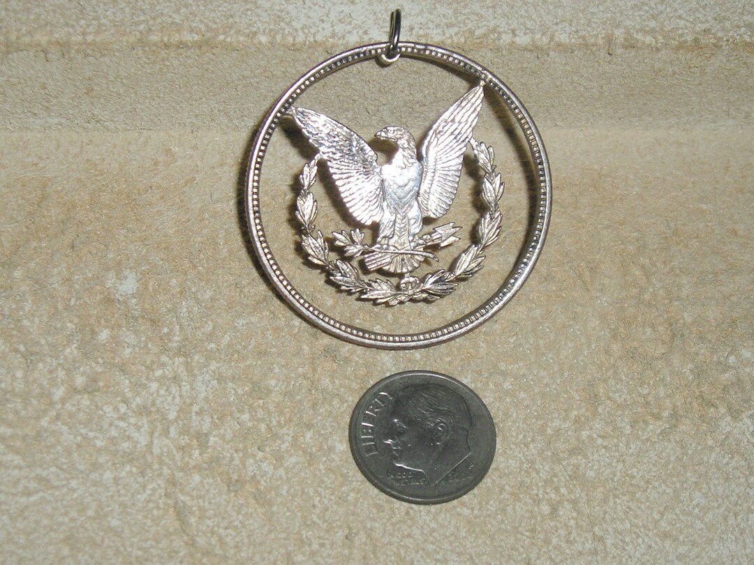 Vintage Signed Cut Out Real Morgan Silver Dollar Eagle Pendant - Etsy