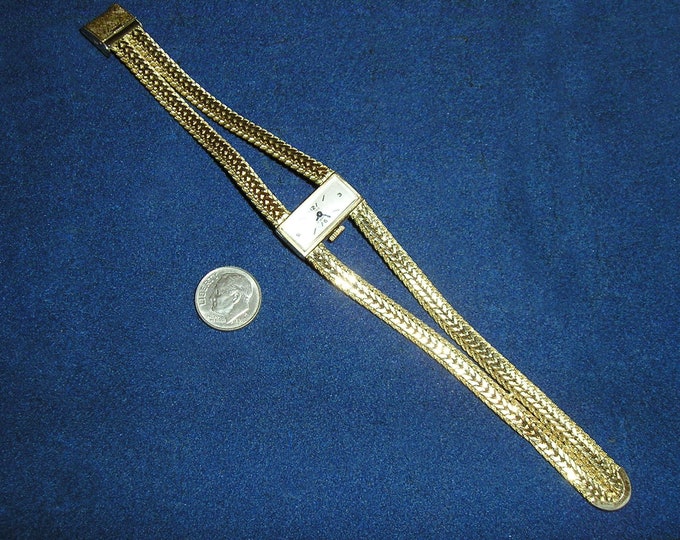 Vintage Signed Nastrix 17 Jewels Swiss Ladies Tank Wrist Watch With ...