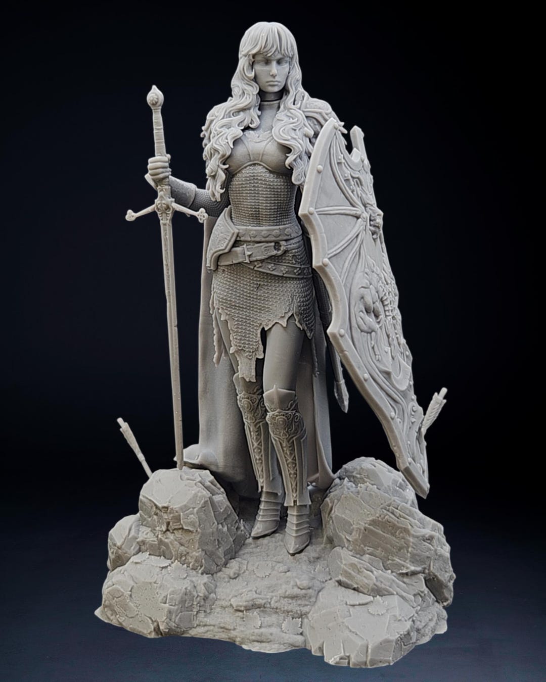 Ardyn – Female Paladin Statue | 120mm / 150 Mm Display Fantasy ...
