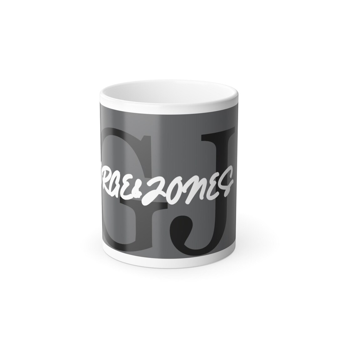 Gray Script Monogram MJ Color Morphing Mug | 11oz - Etsy