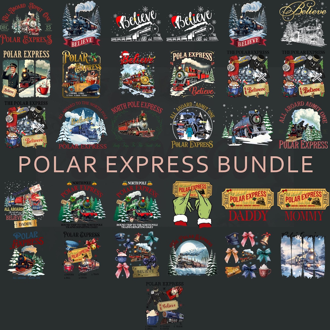 Polar Express PNG Bundle, Christmas Train Clipart Digital Download ...