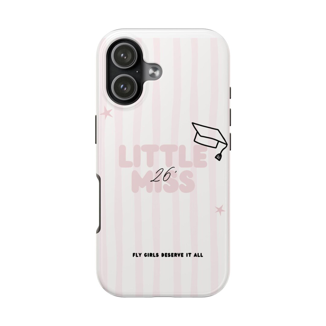 Little Miss, Phone Case | Pink Stripes Graduation Cap, Personalized ...