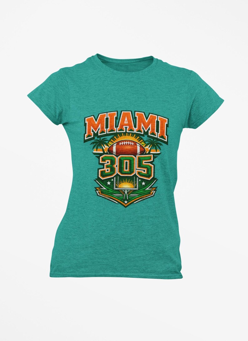 Miami 305 Football T-shirt: South Florida Fan Tee - Etsy
