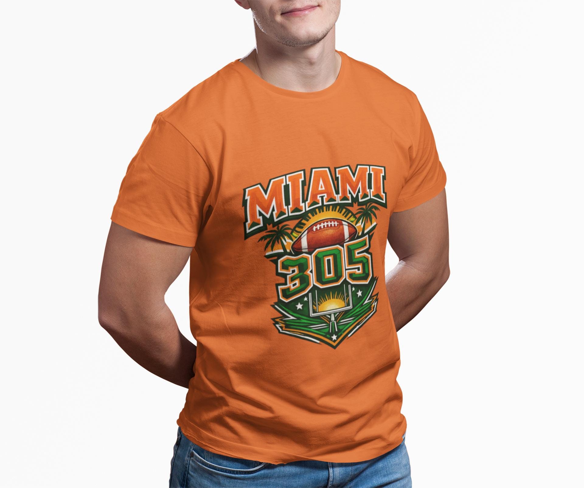 Miami 305 Football T-shirt: South Florida Fan Tee - Etsy