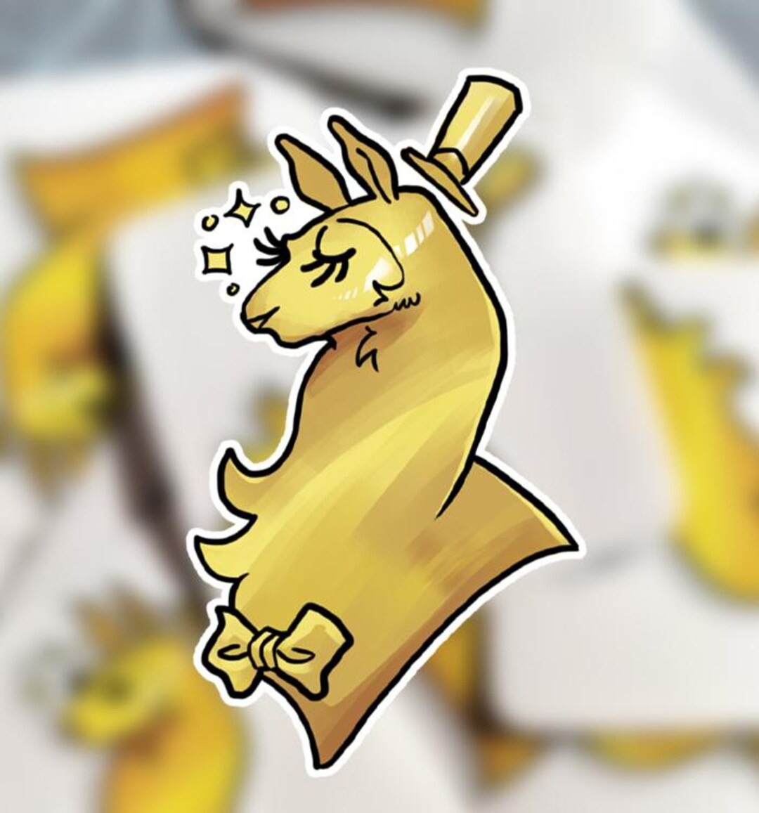 Vinyl Sticker: Golden Llama - Etsy
