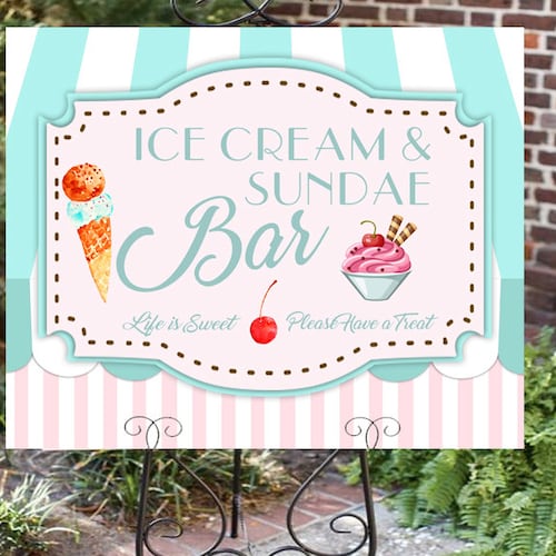Printable Ice Cream Sundae Bar Sign All You Need is Love and - Etsy
