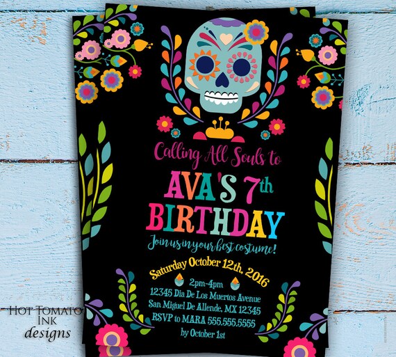 Día De Muertos Invitación Dia De Los Muertos De Invitación Etsy