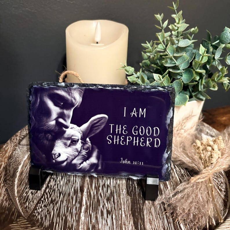 I Am the Good Shepherd – John 10:11 | Faith Slate Sign | Christian Home ...