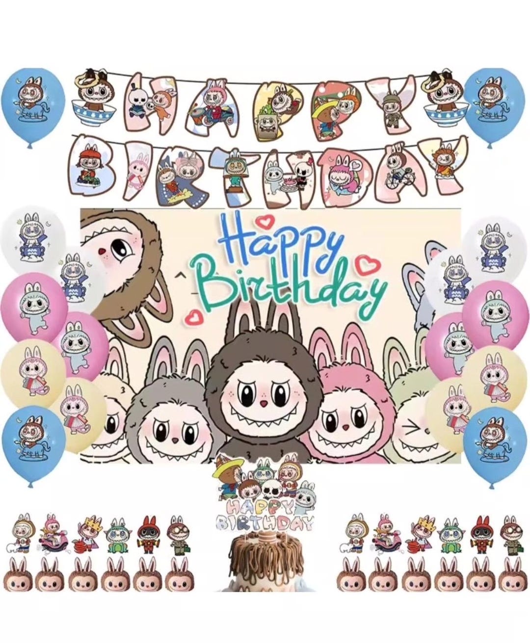 Labubu Birthday; Labubu Party Decorations; Labubu Birthday Decorations ...