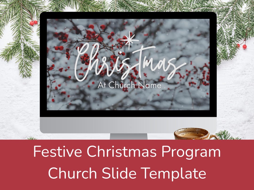Christmas Program Church Slides, Editable Canva Presentation Template ...