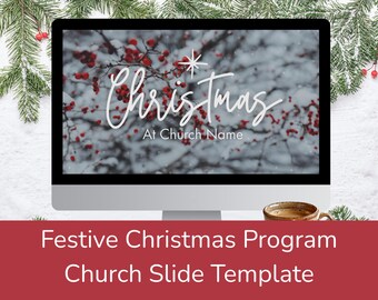 Christmas Program Church Slides, Editable Canva Presentation Template ...