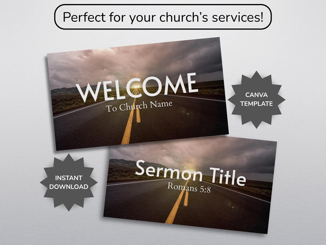 Church Service Slides, Editable Canva Presentation Template - Etsy