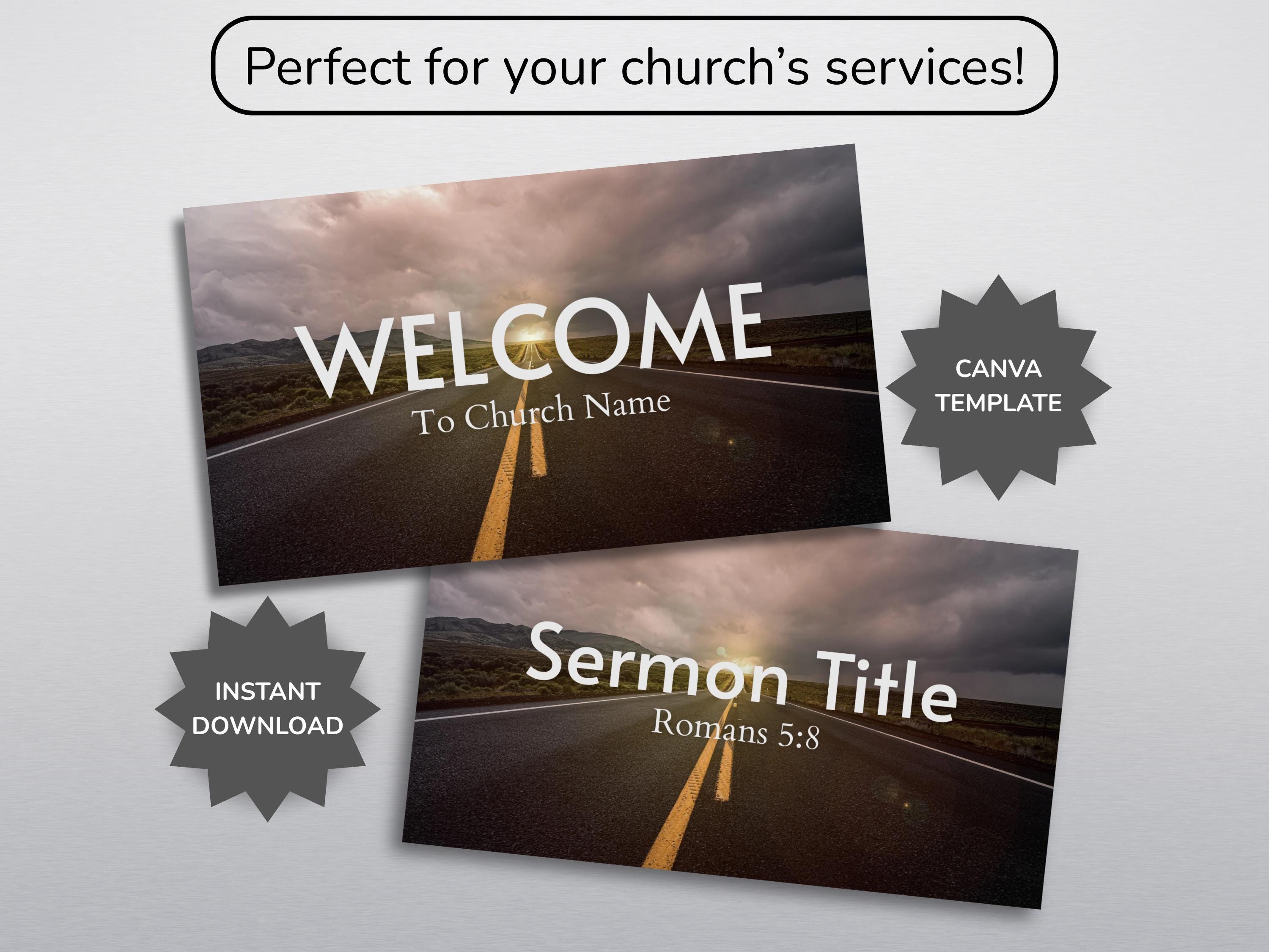 Church Service Slides, Editable Canva Presentation Template - Etsy