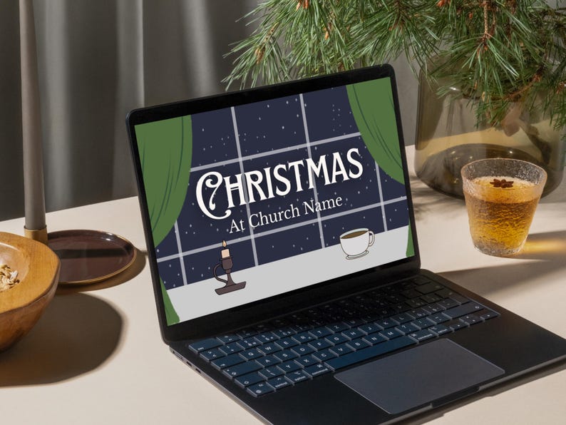 Christmas Church Slides, Editable Canva Presentation Template for ...