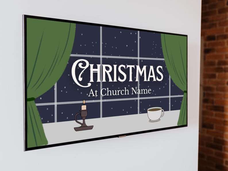 Christmas Church Slides, Editable Canva Presentation Template for ...