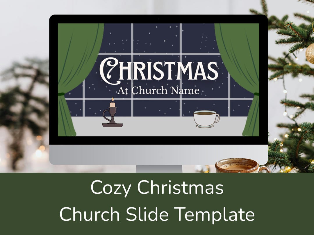 Christmas Church Slides, Editable Canva Presentation Template for ...