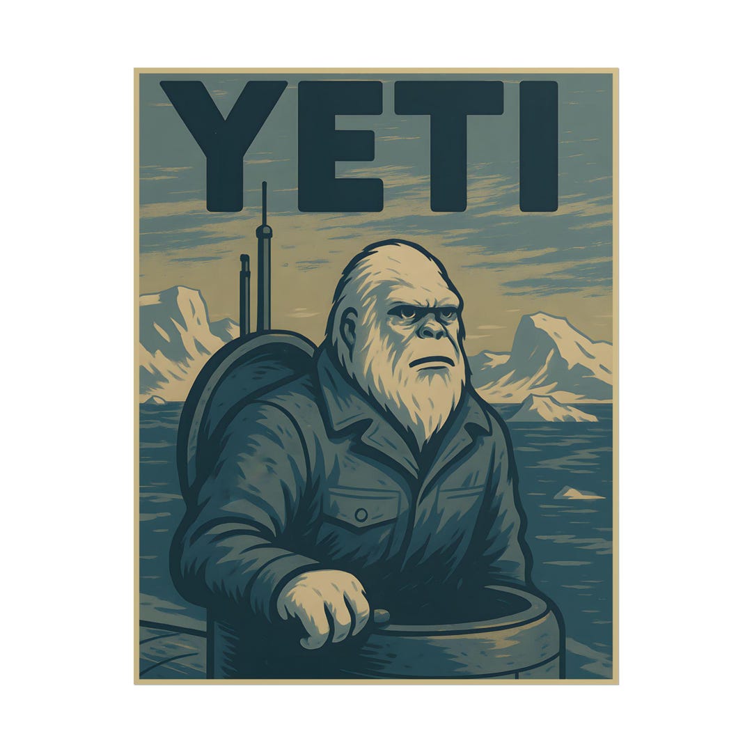 Yeti Submarine Watch Poster - Arctic Sentinel Illustration - Etsy