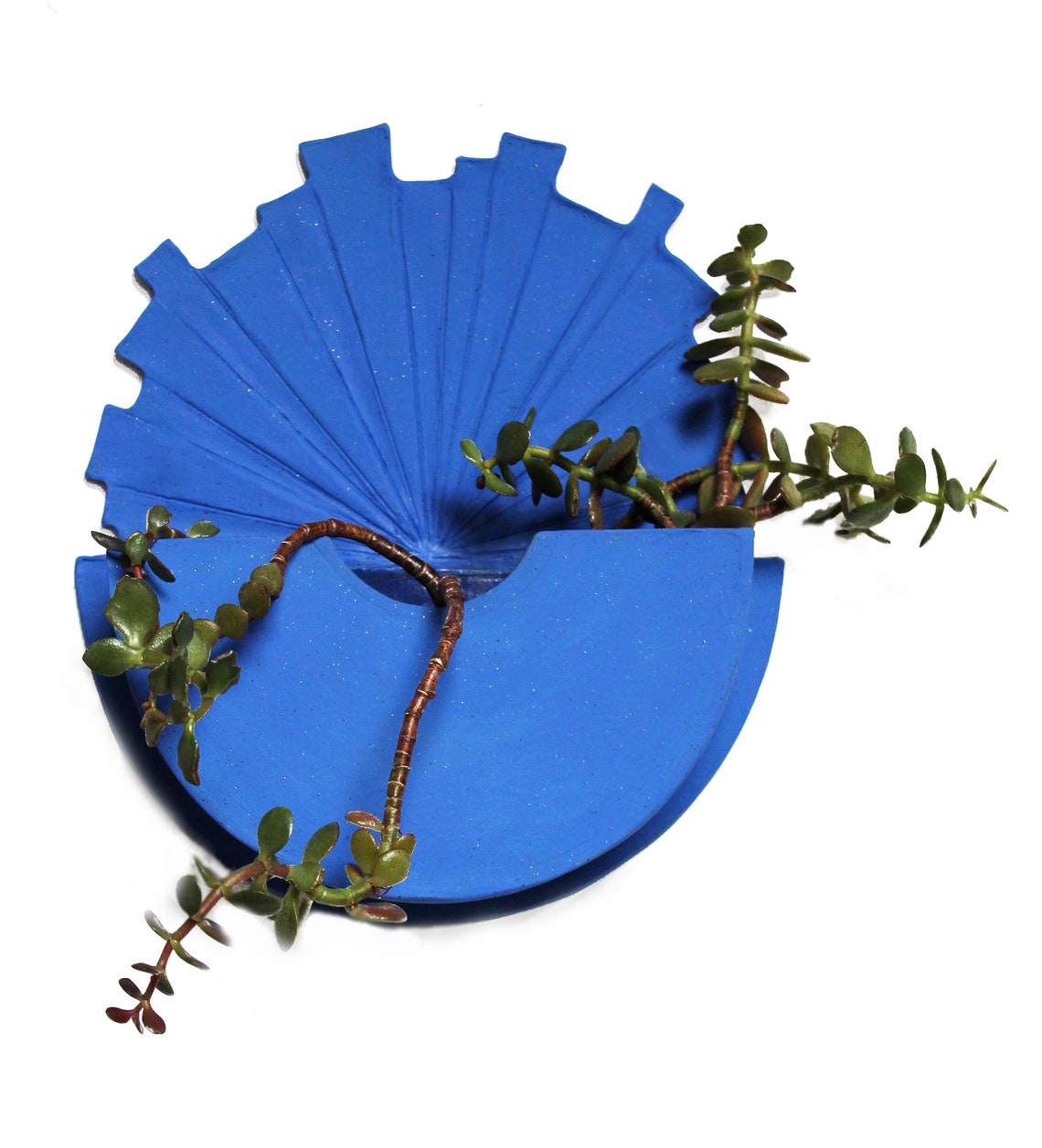 Wall Vessel Sculpture No 029 Ceramic Planter In Electric Etsy