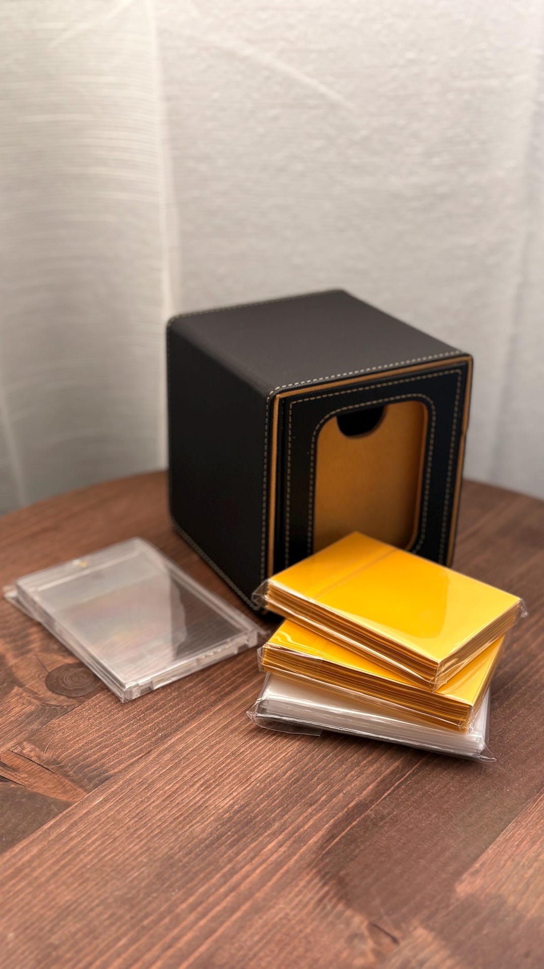 Black and Yellow Trading Card Deck Box With Dice Tray, Sleeves ...