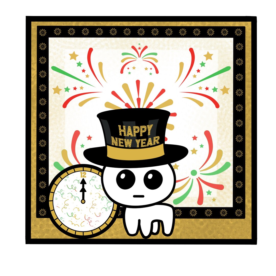 Happy New Year Digital Download PNG & JPEG Autism Creature TBH Creature ...