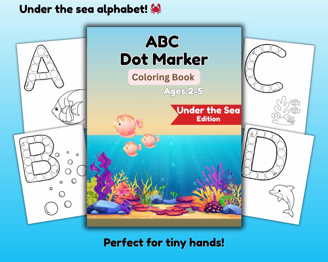 ABC Under the Sea Dot Markers Coloring Book | Digital Download - Etsy ...