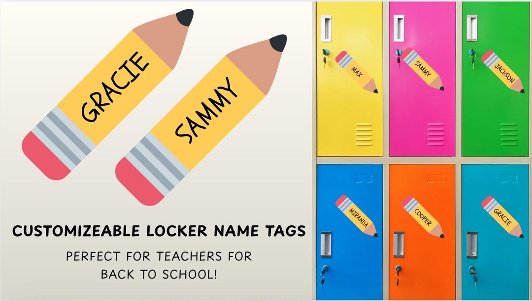 Editable Locker Name Tag - Back to School Customizable Canva Template ...
