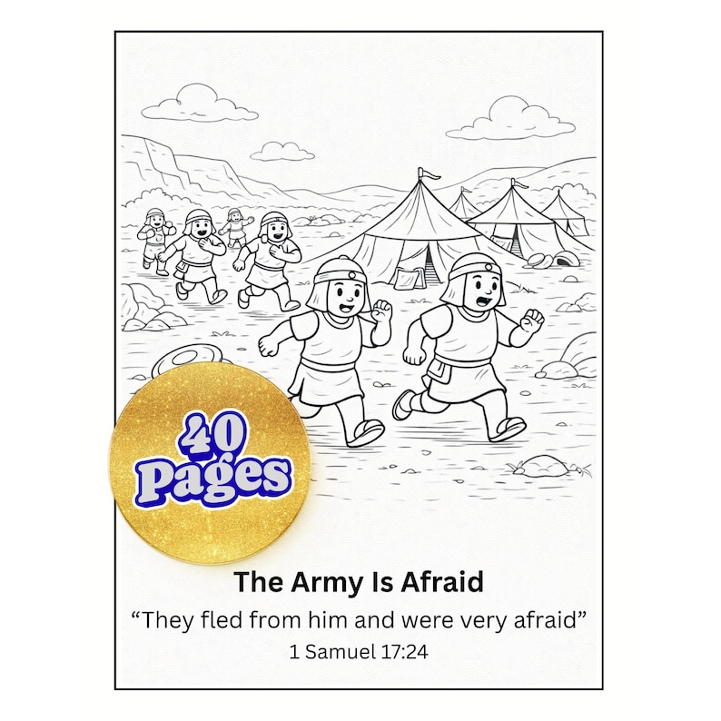 Kids David and Goliath Coloring Pages, Bible Story Learning, Christian ...