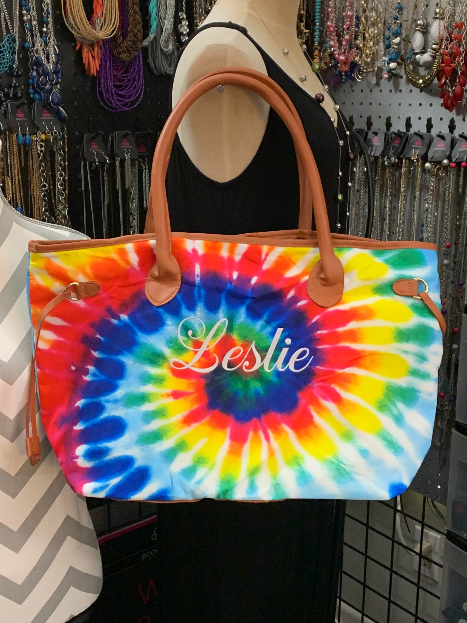 Tie Dye Tote Bag Monogrammed Embroidered Tote Bag Embroidered Gift ...
