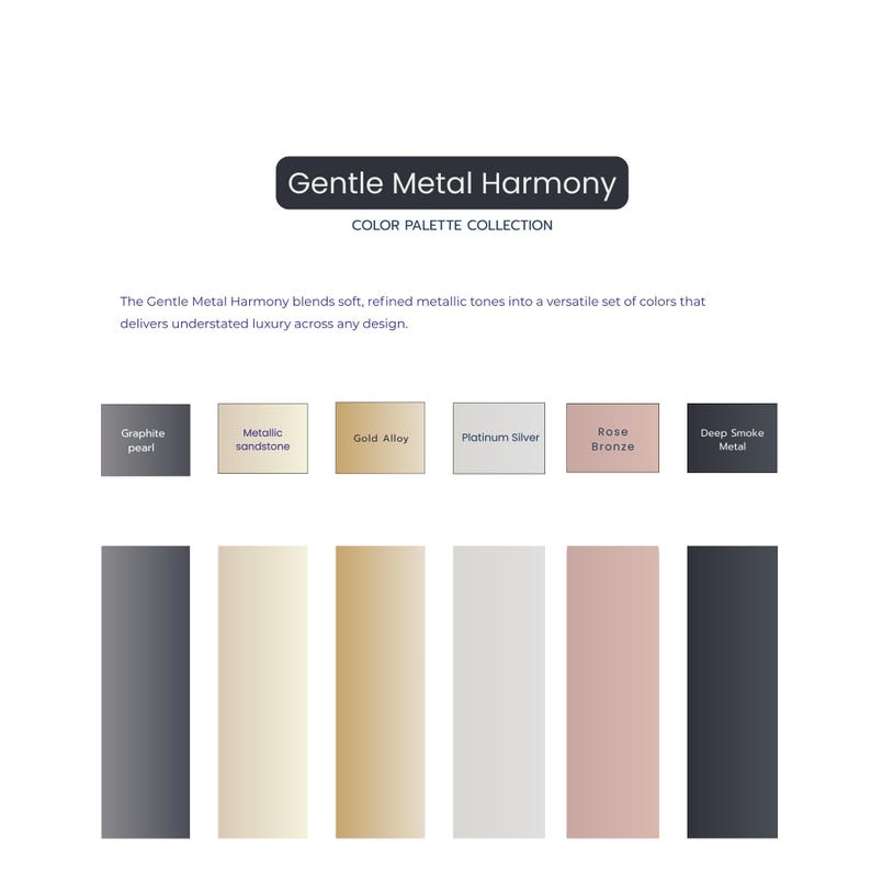 Metallic Neutral Color Palette - Printable HEX Codes (digital Download ...