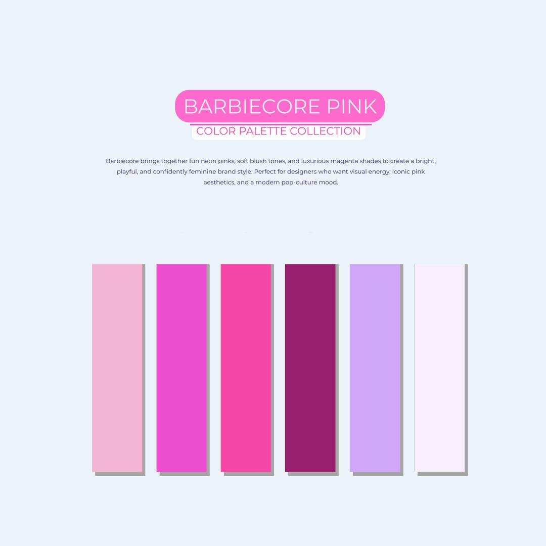 Barbiecore Color Palette – Feminine Branding Colors for Canva (PDF) - Etsy