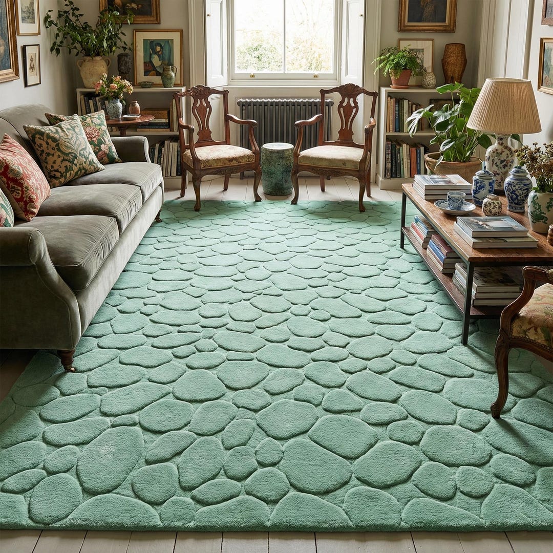 Luxury Hand Tufted Texture Bedroom Rug, Pebble Texture Tufted Area ...