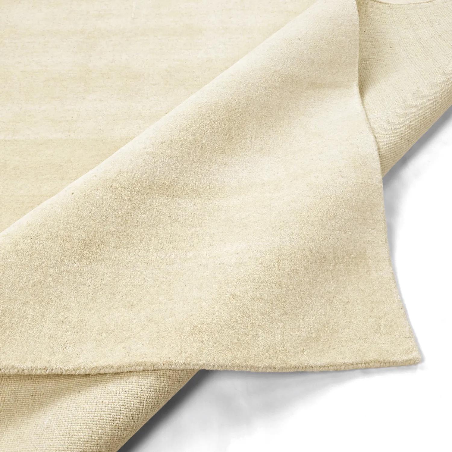 Hand Loomed Solid Ivory Wool Rug | Minimalist Ivory Handloom Area Rug ...