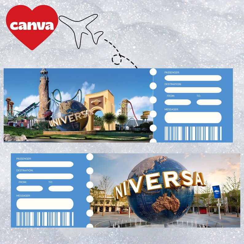 Printable UNIVERSAL STUDIOS Surprise Trip Ticket, Universal Gift Ticket ...