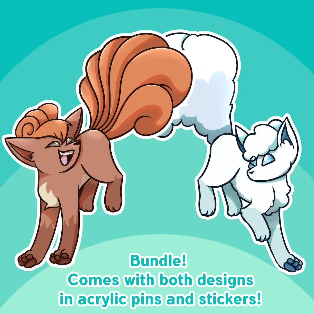 Vulpix Fox Acrylic Pins/stickers Bundle (OOPS Set) - Etsy