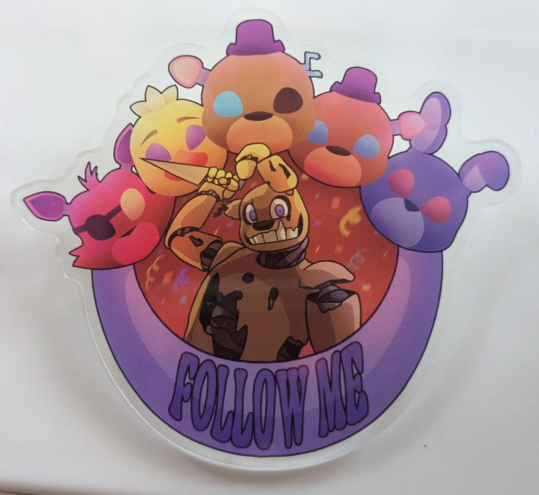 Fnaf Springtrap "follow Me" Jumbo Pin (+free Sticker!) - Etsy
