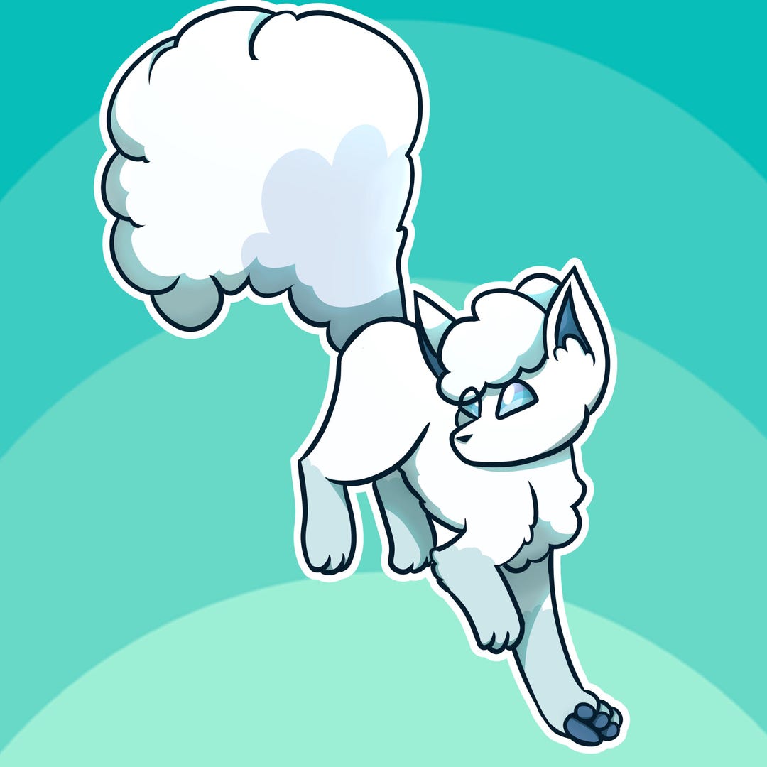 Alolan Vulpix Fox Acrylic Pin - Etsy