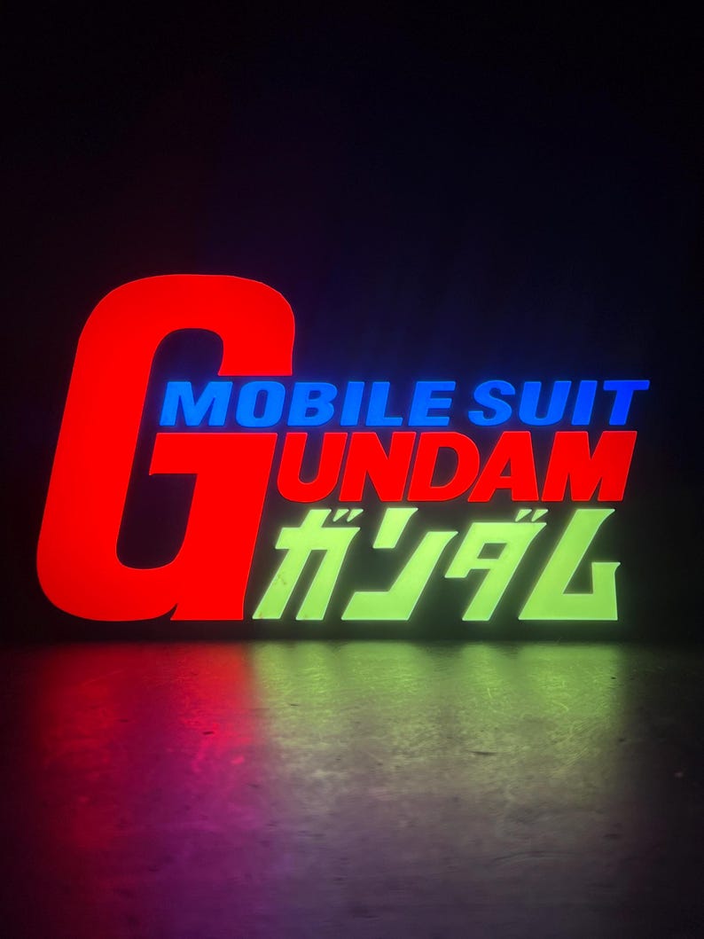 Retro Mecha Logo Light Box – Anime Robot LED Desk Lamp – Gaming Room ...