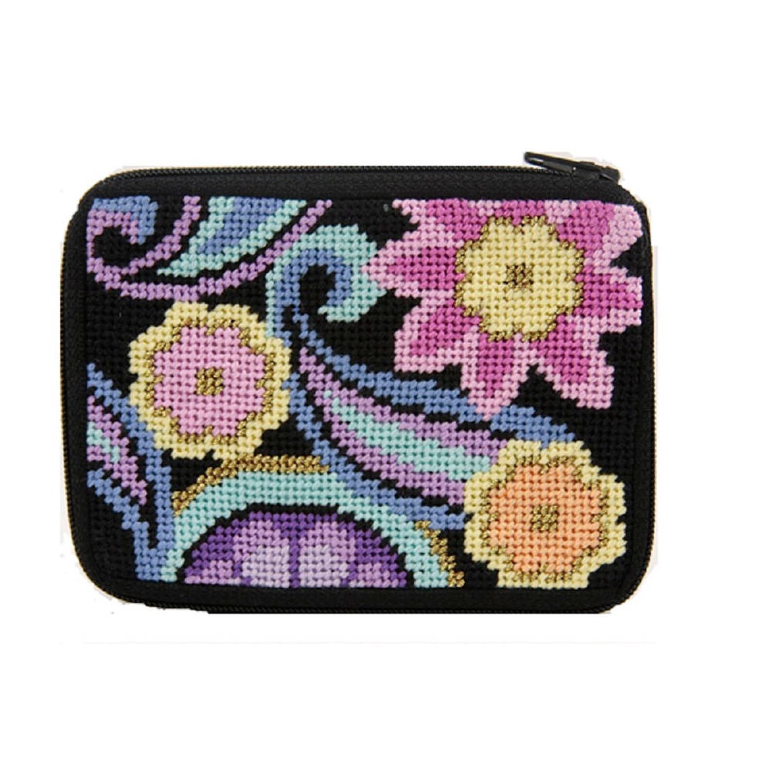 Stitch & Zip Needlepoint Coin Purse Kits-variety of Designs-floral II ...