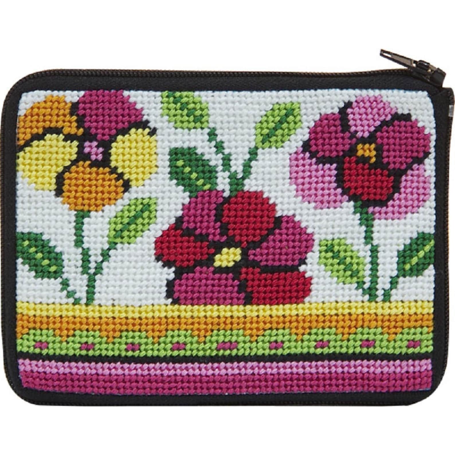 Stitch & Zip Needlepoint Coin Purse Kits-variety of Designs-floral II ...