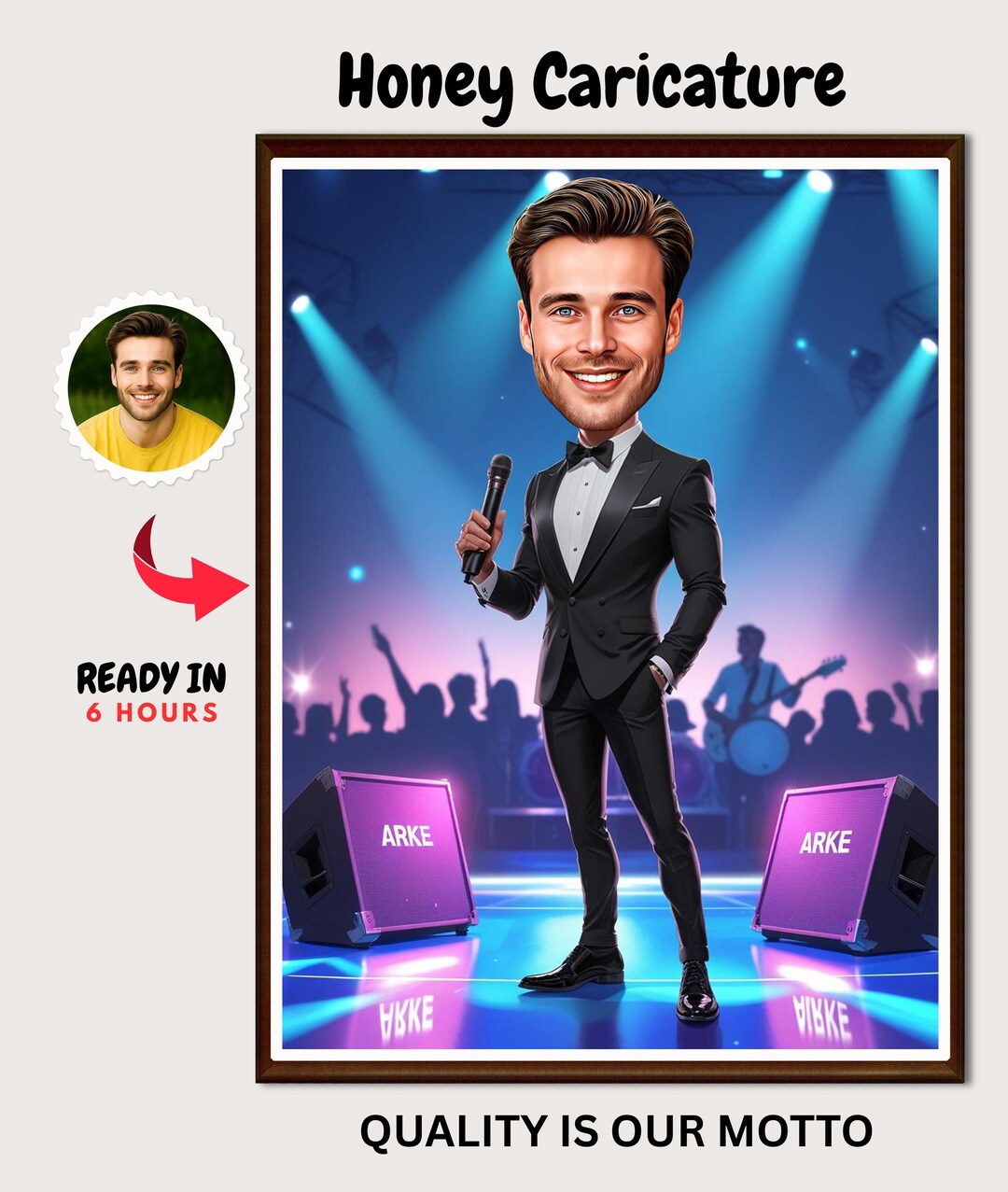 Personalized Singer Caricature Portrait | Cartoon Vocalist Illustration ...