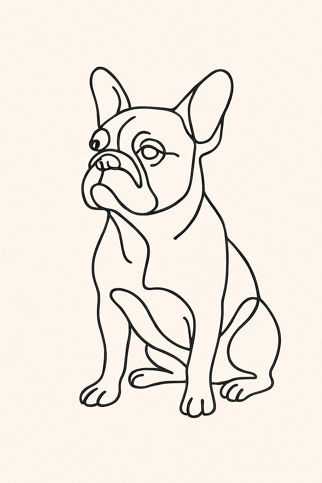 French Bulldog Line Art Coloring Pages – Printable PDF | Frenchie ...