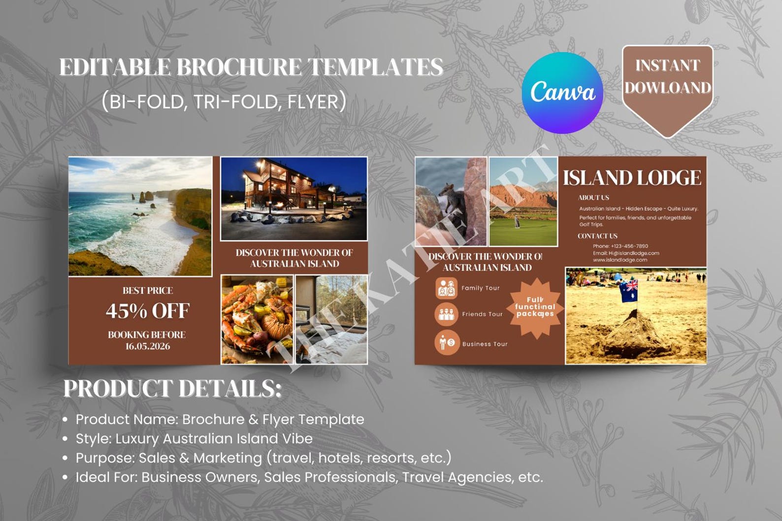 Luxury Island Lodge Brochure | Australian Coastal Retreat Tri-fold ...