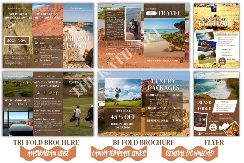 Luxury Island Lodge Brochure | Australian Coastal Retreat Tri-fold ...