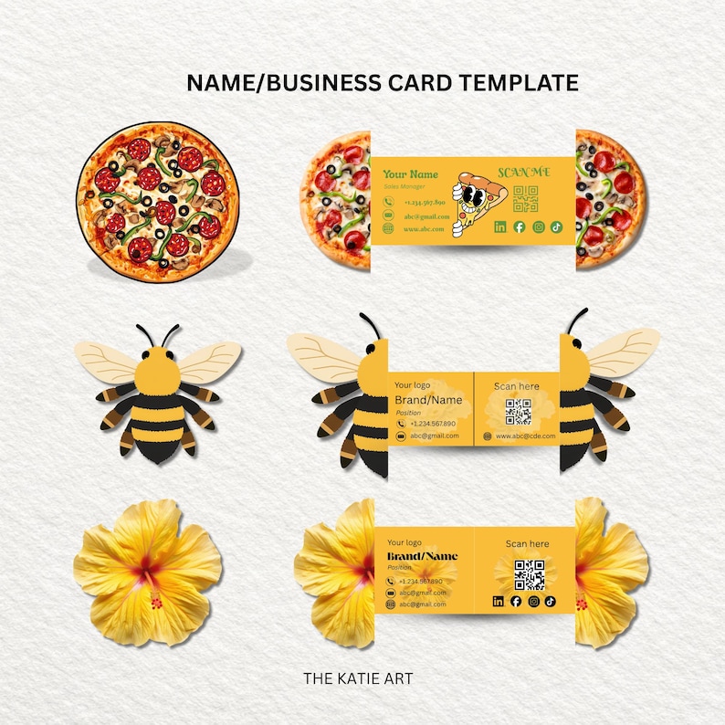 Butterfly Business Card Template | Die Cut Folded QR Code Card | Canva ...
