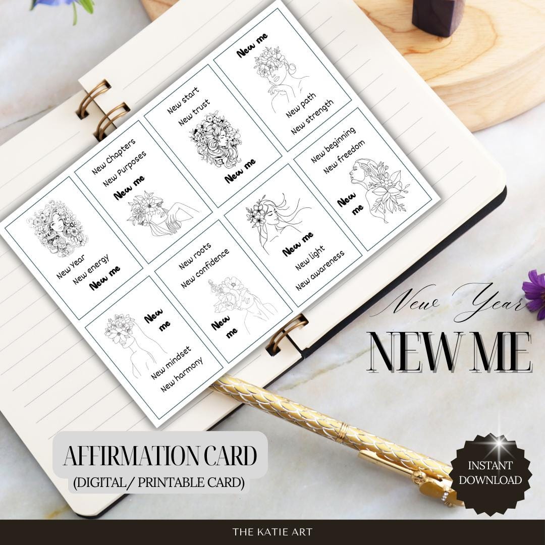 Affirmation Quote Cards Printable | Black & White Minimalist Mobile ...