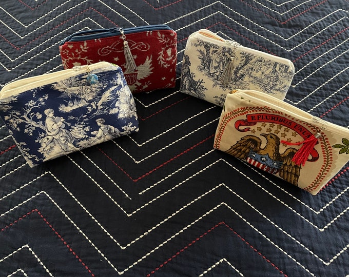 Vintage Patriotic Fabric Along With Toile Used to Make These - Etsy