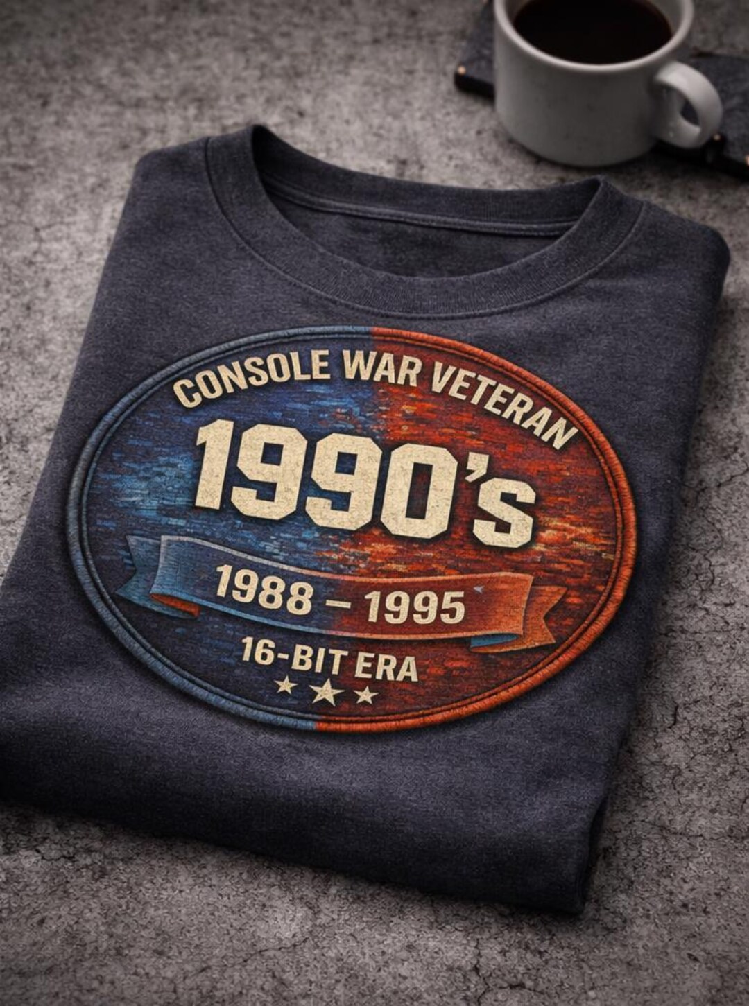 Console War Veteran Shirt – 1990s 16-bit Era Retro Gaming Tee - Sega ...