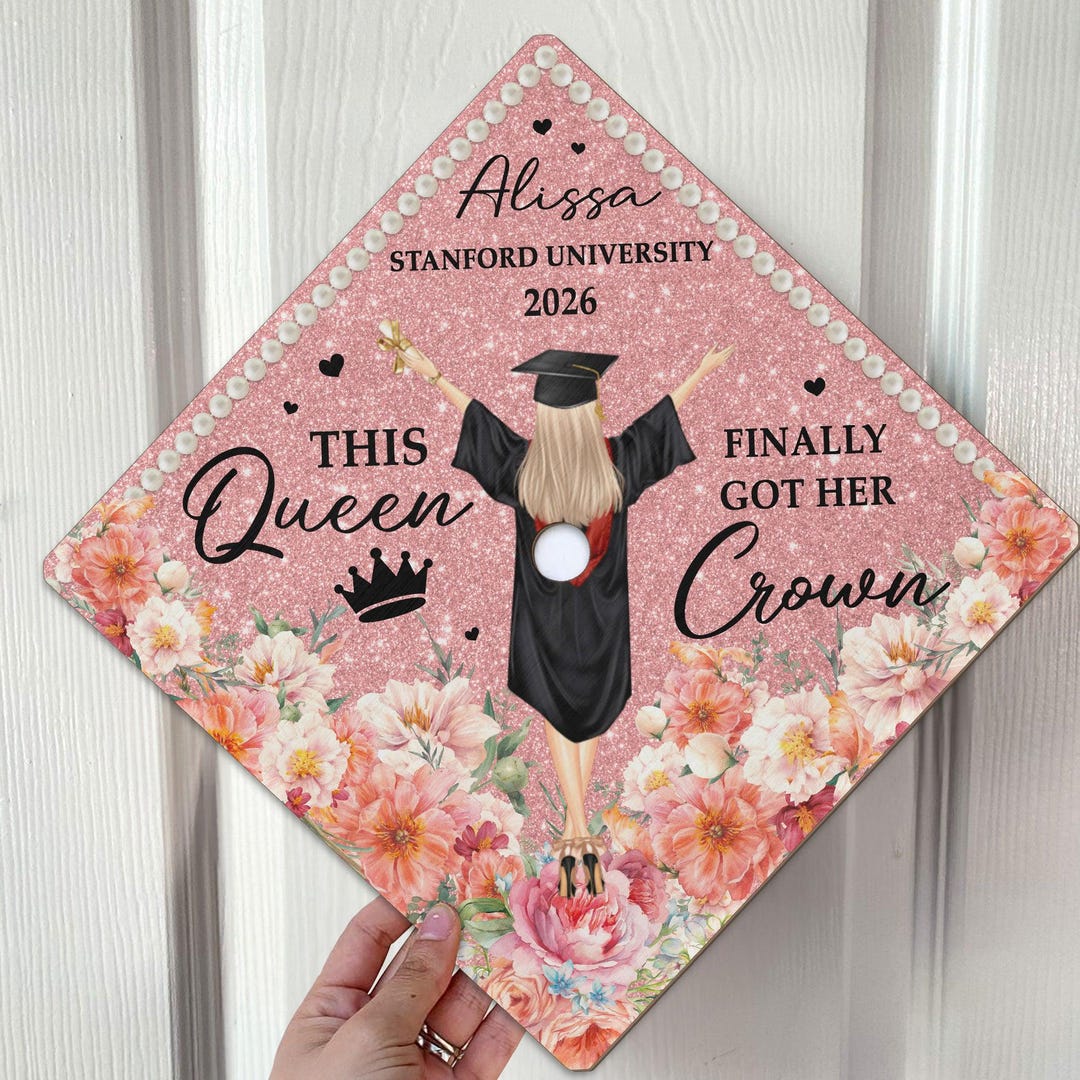 Personalized Graduation Cap Topper, Queen Grad Decor, Class of 2026 - Etsy