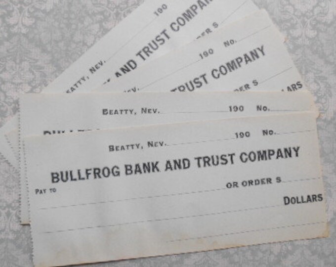 Four 1900s Bullfrog Bank and Trust Company Blank Checks - Etsy