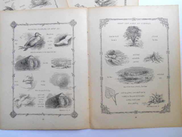 10 Pages 1899 Bible Symbols Sunday School Victorian Picture Book - Etsy